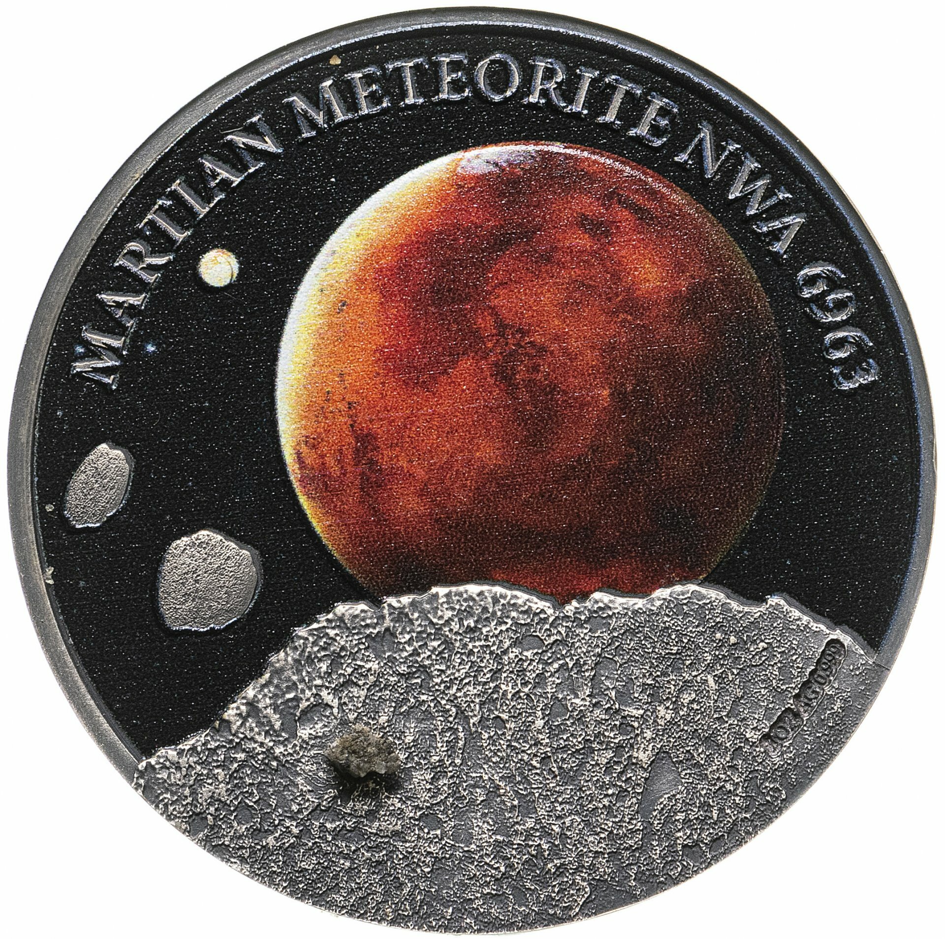 Остров Ниуэ 1 доллар 2016 "Марс метеорит NWA 6963", в футляре с сертификатом, Серебро 999, в сохранности UNC
