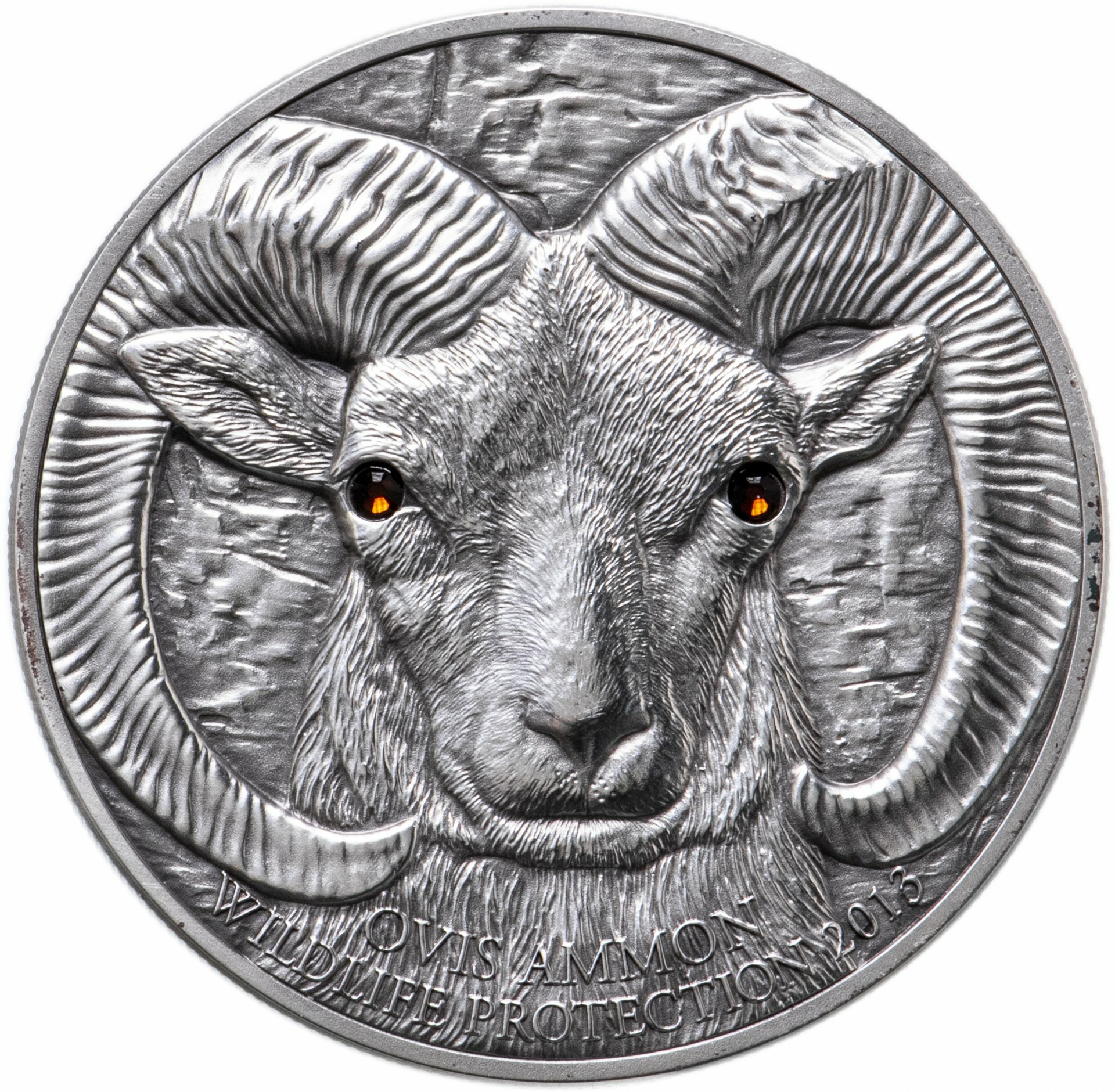 Монголия 500 тугриков 2013 "Баран Архар", в футляре с сертификатом, Серебро 999, в сохранности UNC