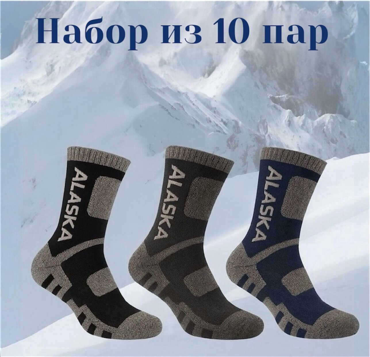 Носки  термоноски, теплые носки Аляска, 6 пар в наборе, комплект