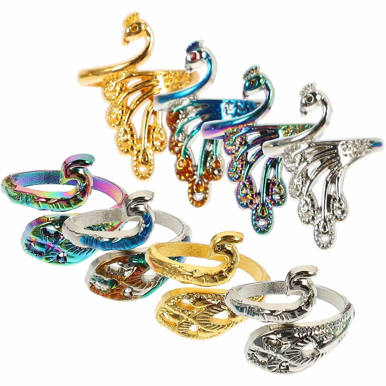 Кольца для вязания на палец, набор из 8 шт, сплав, разные цвета, защита от мозолей, регулируемое натяжение нити, компактные вязальные аксессуары для спиц и крючка