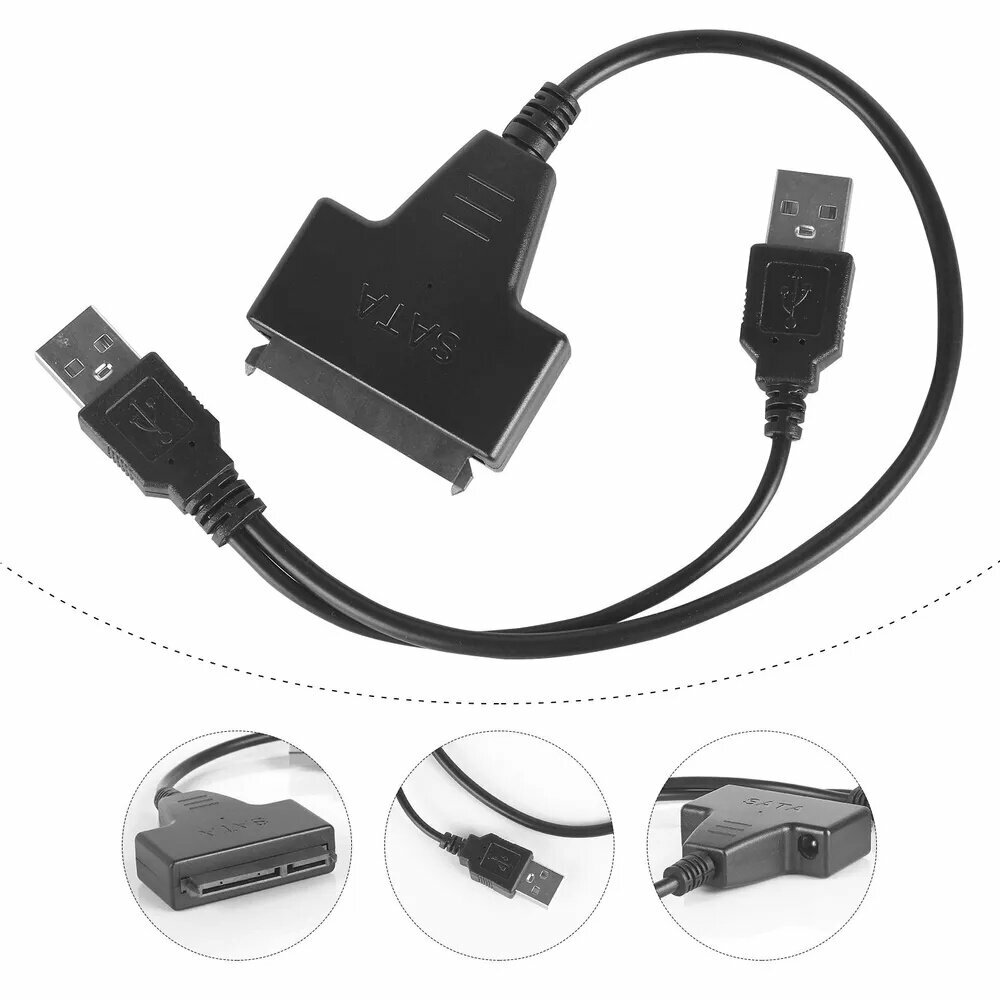 Кабель Адаптера, USB, Для 2.5 Дюймов Жестких Дисков, Из Меди, 1 Комплект