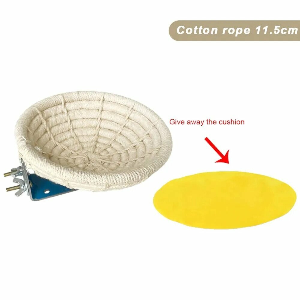 Ручное плетение: натуральное соломенное гнездо для птиц и попугаев, подвесной декоративный домик из хлопковой веревки