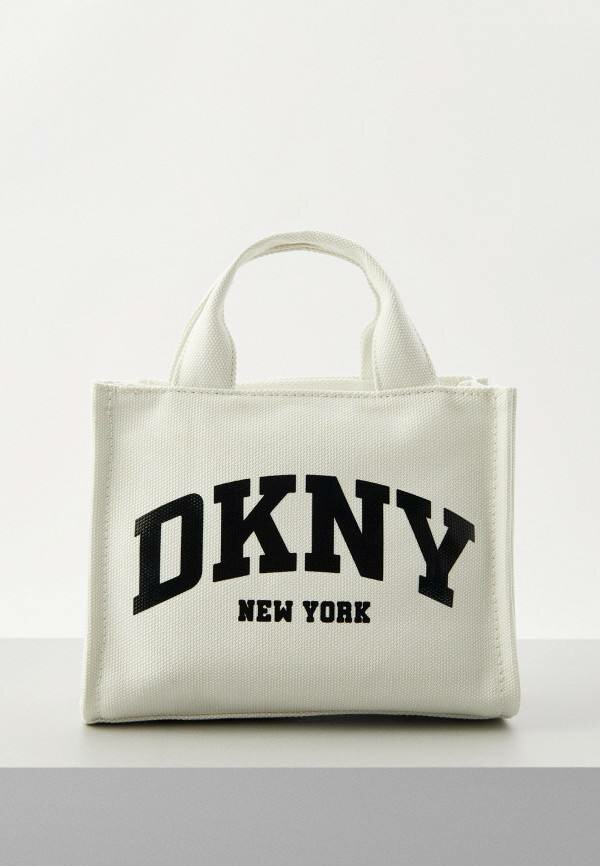 Сумка тоут DKNY, фактура матовая, белый — фото 1