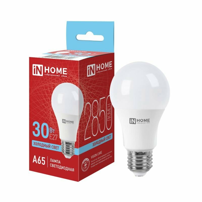Лампа светодиодная LED-A65-VC 30Вт 230В Е27 6500К 2850Лм IN HOME