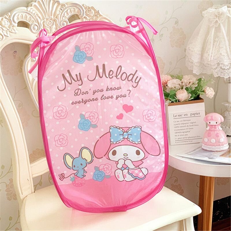 Складной корзина для белья с сетчатой тканью для вентиляции и хранения my melody-mouse