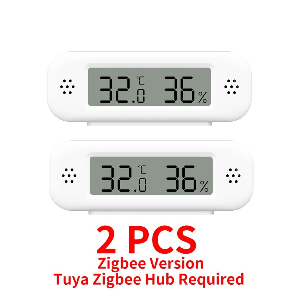 Датчик температуры и влажности Zigbee, 2 шт.