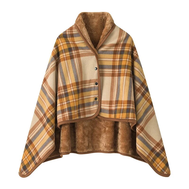 Клетчатое одеяло из кораллового флиса Коричневый, 80X135CM, F