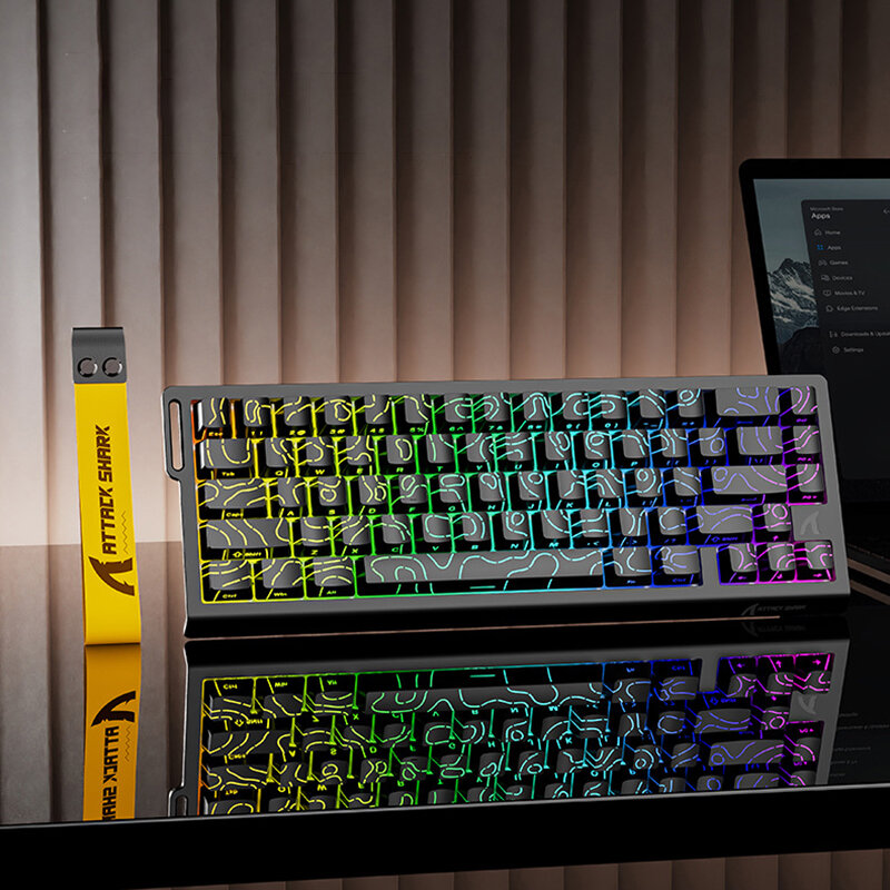 Клавиатура Attack Shark X68 HE Magnetic Contour Line Black (0566) Английская раскладка черный