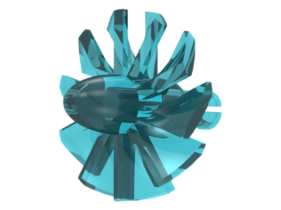 Engine, Large, Center, 10 Blades Trans-Light Blue N
