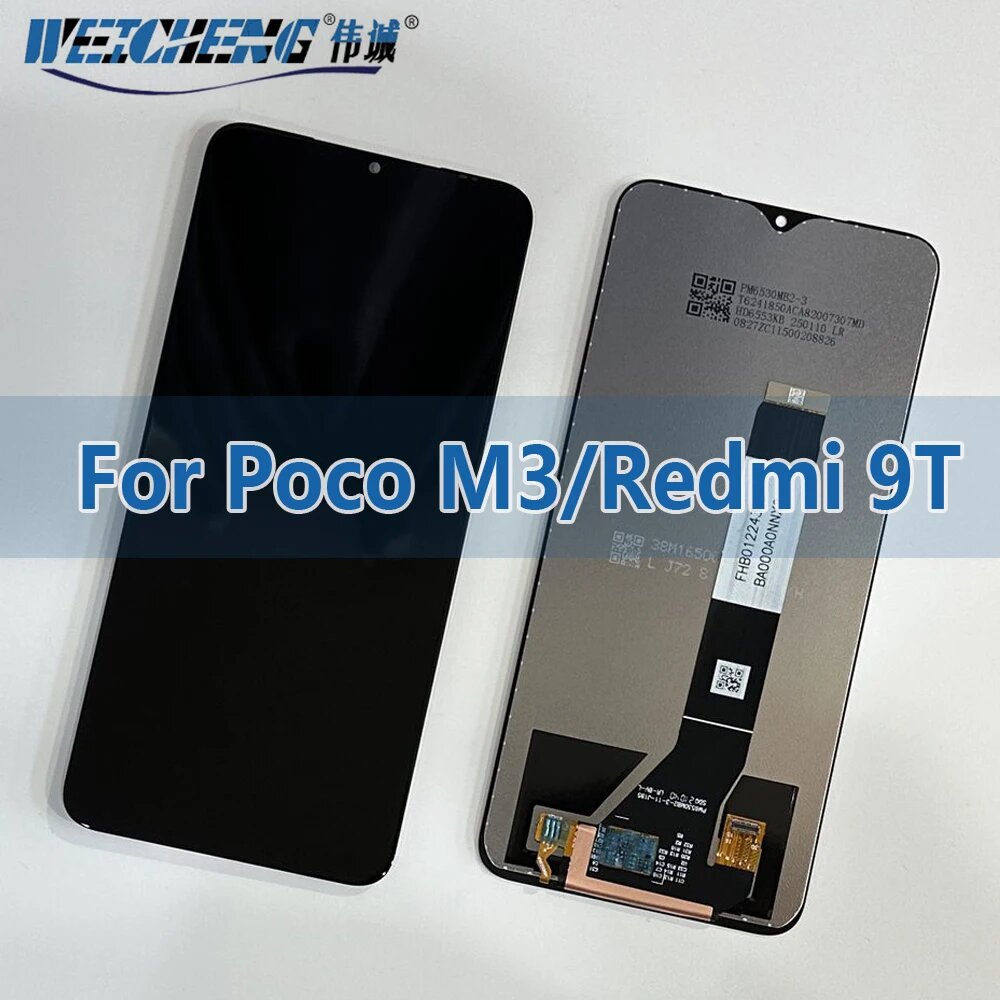 6,53 "100% тест для Redmi 9T ЖК-дисплей с цифровым преобразователем сенсорного экрана в Poco M3