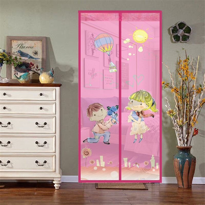 Мягкая сетчатая занавеска для двери бренд не указан хлопковая сетка магнитная противомоскитная розовая 90x210cm