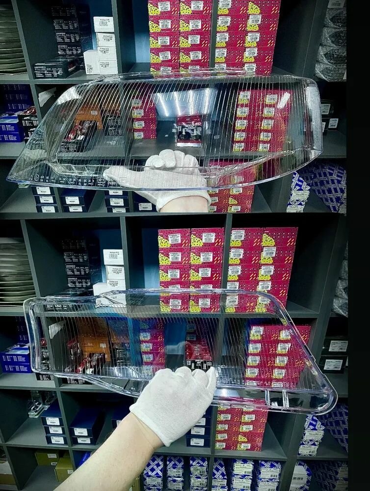 Стекла фар для AUDI A6 C5 (1997-2001)/ Allroad (2000-2005) / Комплект 2шт / Стекла на Ауди Фары