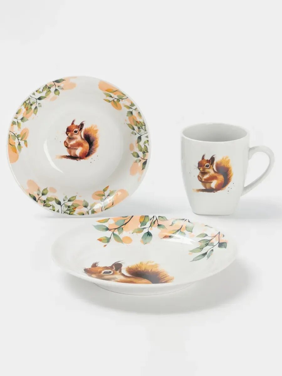 Набор детской посуды для кормления керамический