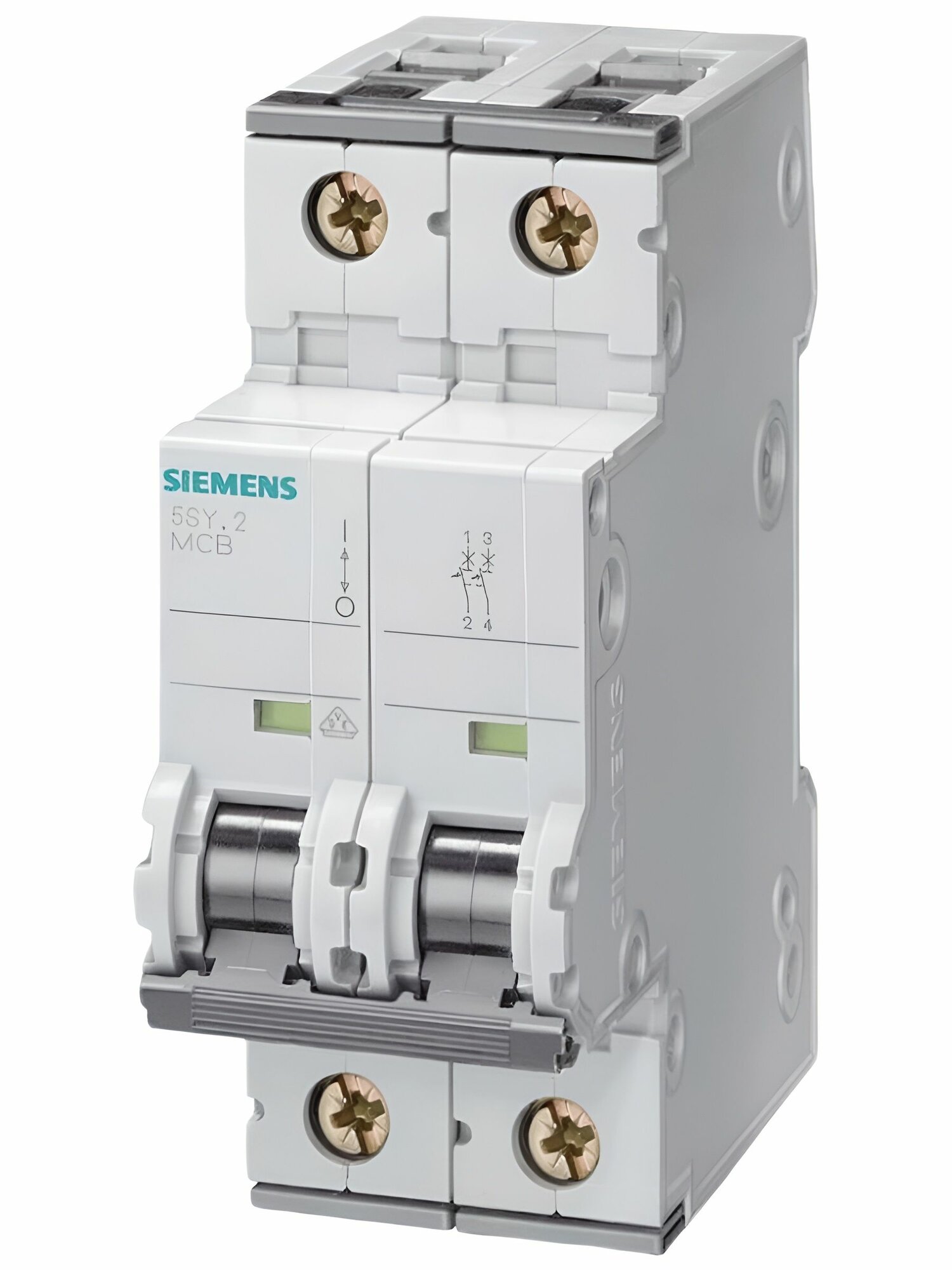 5SY7210-6 Siemens, 10А, 2-полюсный, 15000Ka, 400В АС, Автоматический выключатель.