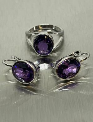 Комплект бижутерии, аметист