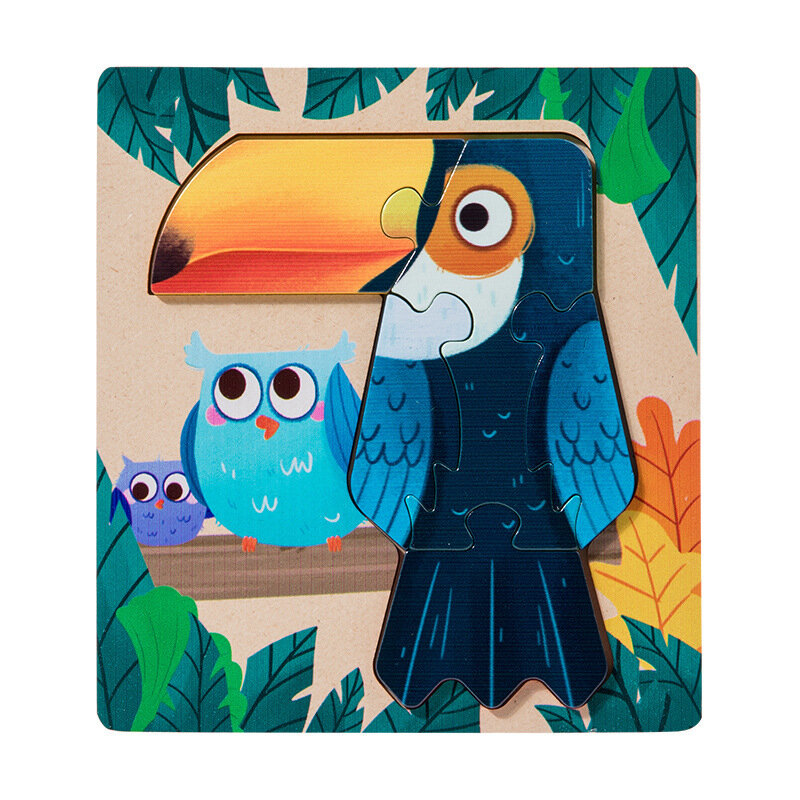 Трансграничное детское деревянное 3D стерео головоломка 1-5 лет мальчики и девочки раннего образования головоломки пазл