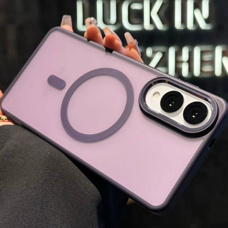 Магнитный матовый антибликовый ободок для Samsung Galaxy S24 - Тёмно-фиолетовый