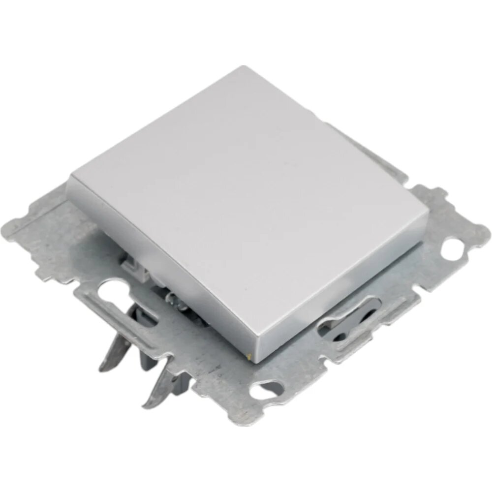 Выключатель Metronex Electric Silver одноклавишный без рамки FVK010115SRM встраиваемый скрытый монтаж, квадратный корпус — фото 1