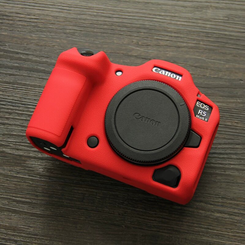 Кейс из силикона для камеры Canon R5 Mark II, красный защитный чехол для зеркальных и беззеркальных камер с амортизацией