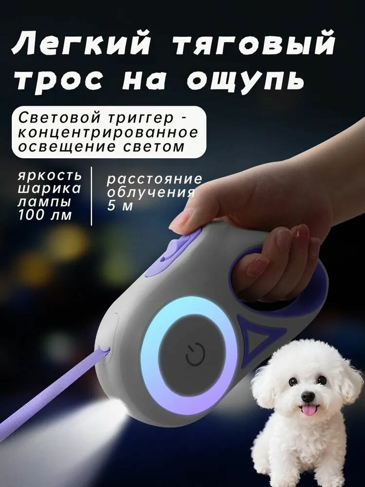 Поводок для домашних животных (3 метра, 5 метров, светящийся)