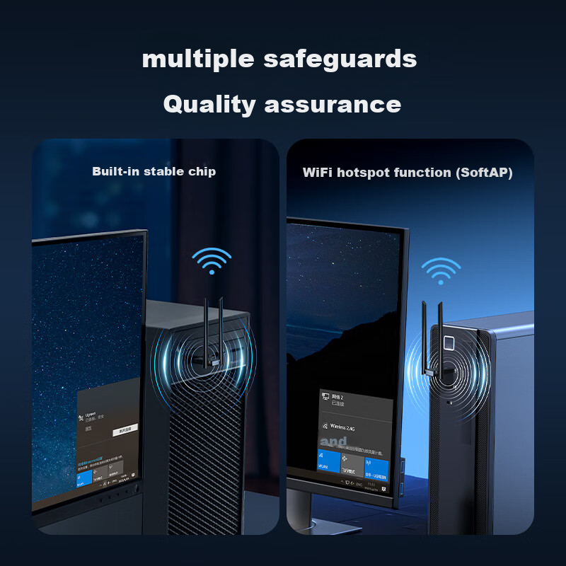 Greenlink USB wireless network card free driver AC1300 dual-band 5G dual-antenna desktop computer WiFi receiver desktop notebook external network card unlimited WiFi transmitter