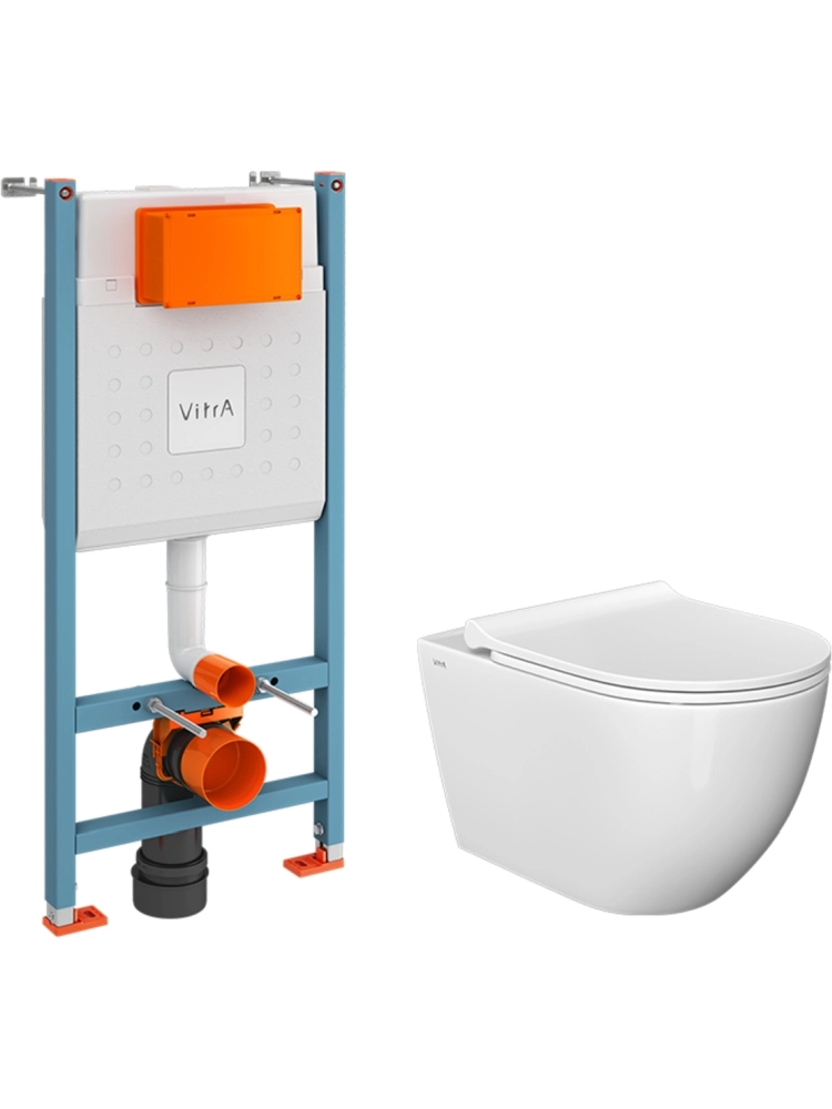 Комплект Vitra 9873B003-7205 L-Box Mia Round SmoothFlush (подвесной унитаз с сиденьем+инсталляция)