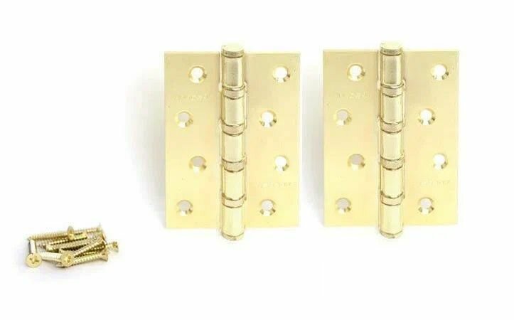 Петля врезная Apecs 100*70-B4-Steel-GM, матовое золото, 2шт.