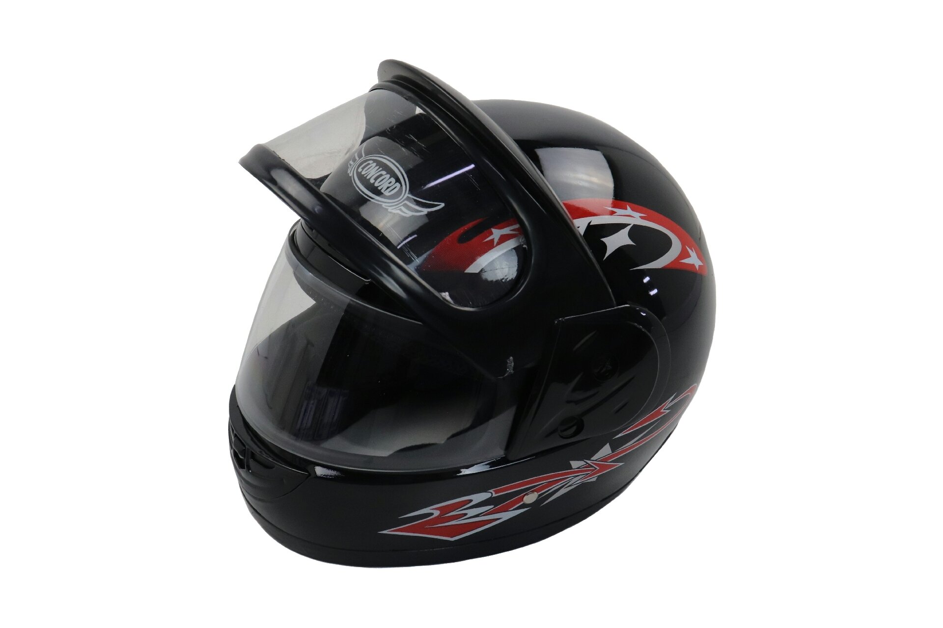 Шлем CONCORD XZF01 чёрный глянцевый с рисунком "S, M, L, XL, XXL" (интеграл)