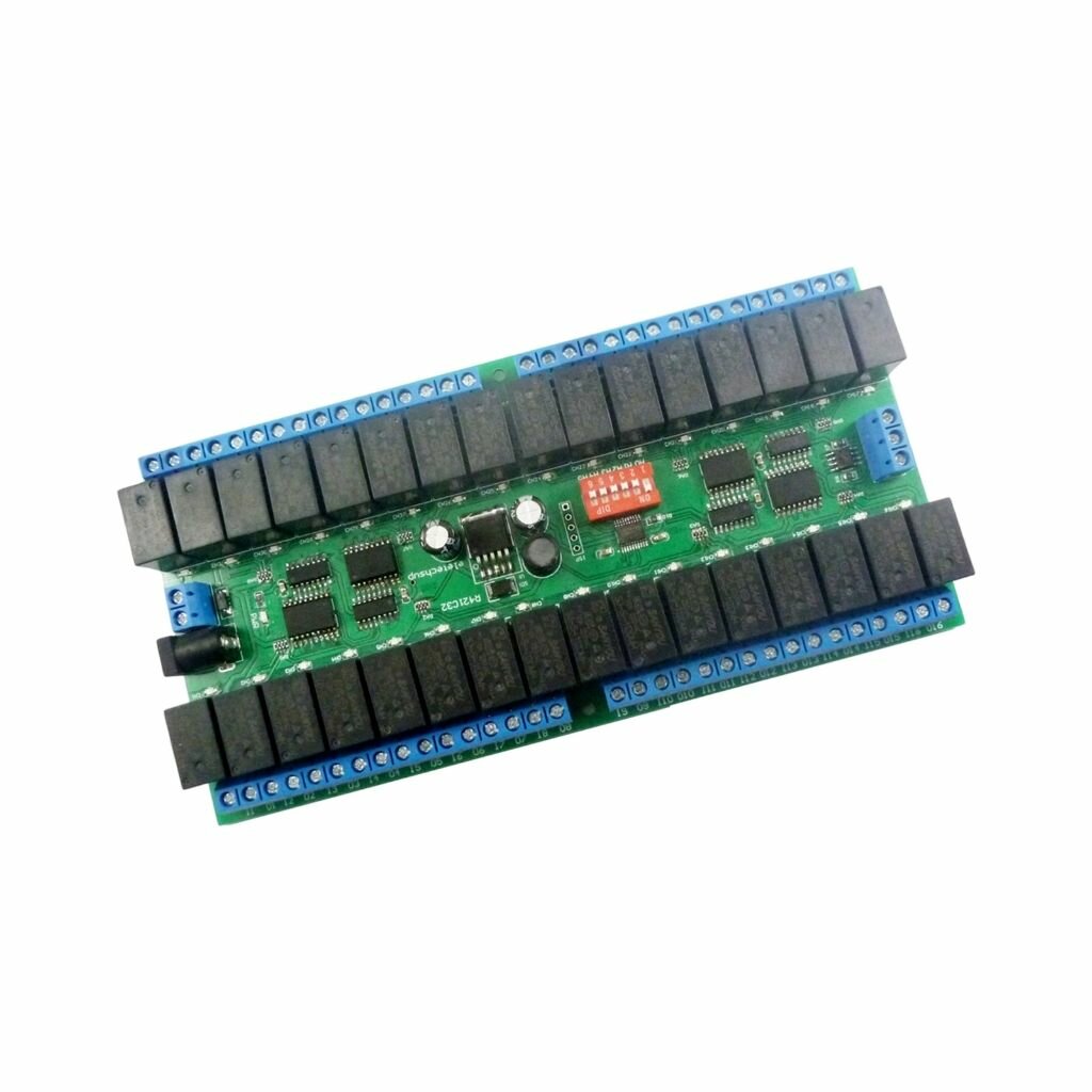 32-канальная плата управления Modbus RTU для дверных замков, моторов и LED, - только плата 12 В
