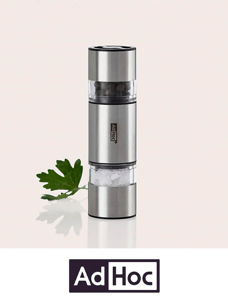 Мельница двусторонняя для соли и перца Adhoc Duomill Mini, 11х3.2 см