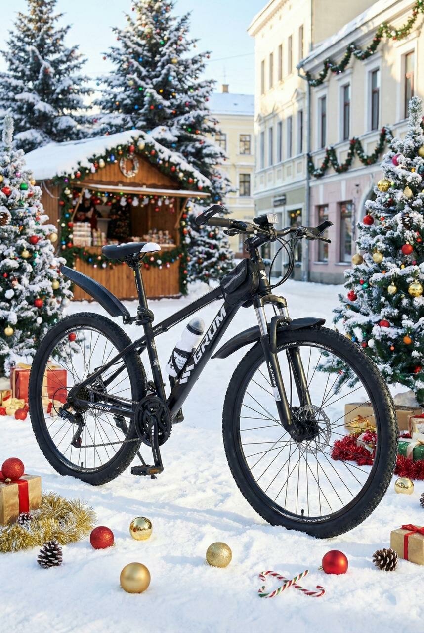 Горный велосипед GROM, городской, 26 дюймов/взрослый, мужской и женский для прогулки скоростной, спортивный белый/черный