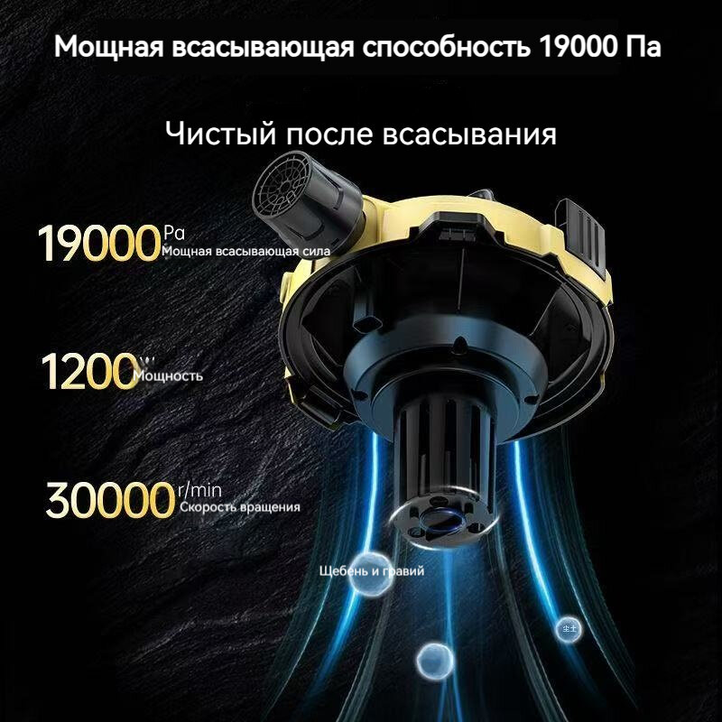 Бытовой пылесос /высокая мощность 1200 Вт /12 литров/сильное всасывание 19 кПа /влажный и сухой обдув для трех целей