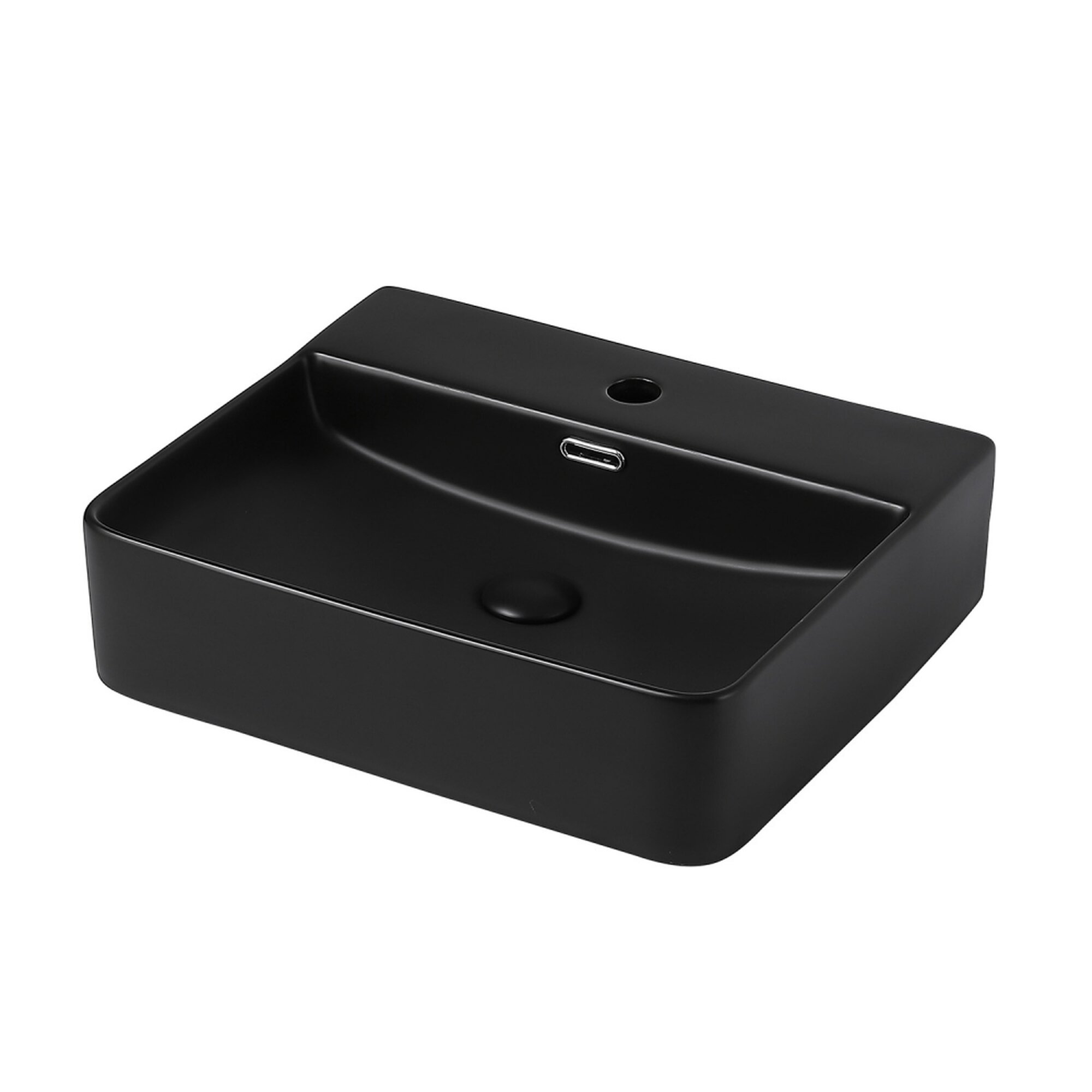 Раковина накладная ABBER Rechteck AC2203MB, прямоугольная, 50 см, фаянс, черная матовая