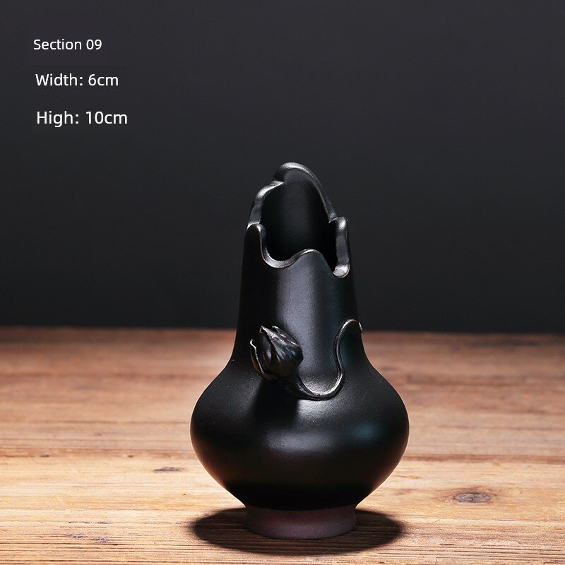 Японский стиль ручная работа вазон для сухих цветов, черный, стиль 5, декор стола, керамика, мини-горшок