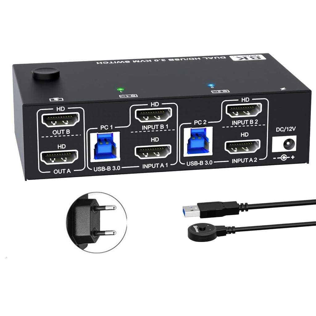 USB3.0 KVM-переключатель для HDTV, EU