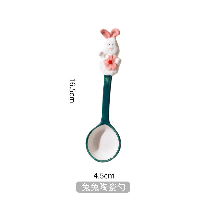 Новая симпатичная керамическая ложка в форме сердца, детская столовая ложка, высококачественная ложка, десертная ложка, суповая ложка с длинной ручкой.