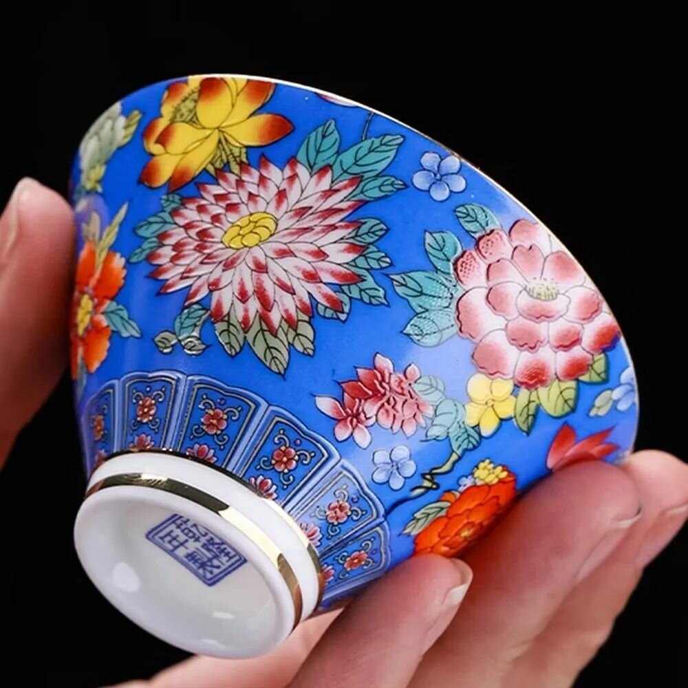 Пиала Зима синий, золотой, 1 шт