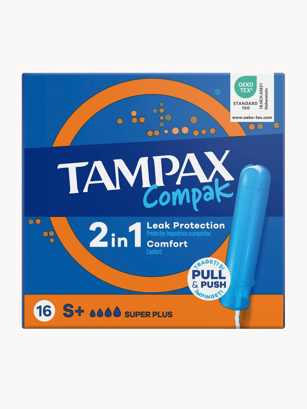 Женские Гигиенические тампоны с аппликатором TAMPAX Compak Super plus, 16 шт.