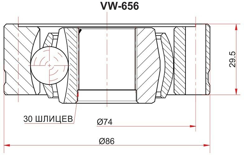 Шрус SAT VW-656 Hyundai ix35 09-15 / Tucson 13-15