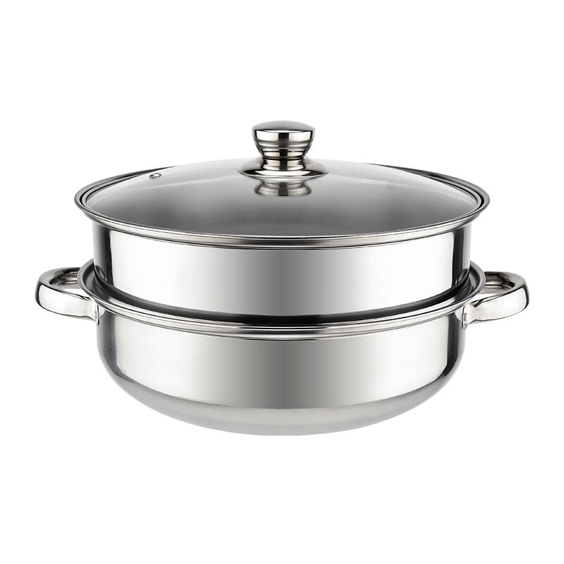 Трехслойная пароварка из нержавеющей стали для приготовления булочек, двухслойная маленькая газовая плита с двумя