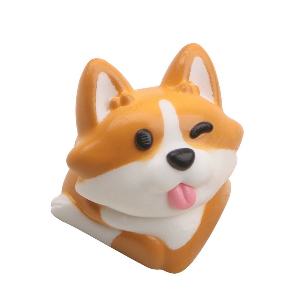 3D Кейкап с Задней Частью Корги, желтая голова корги