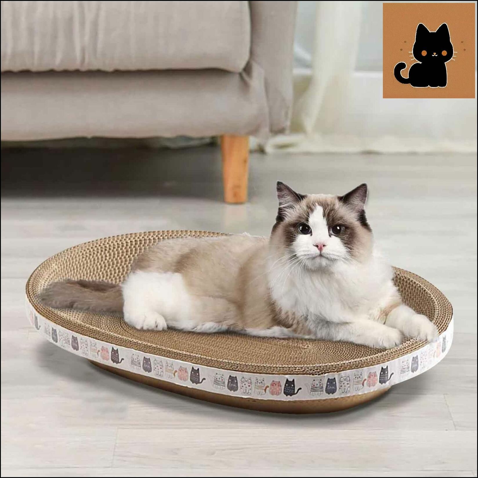 Эксклюзивная картонная лежанкакогтеточка для кошек