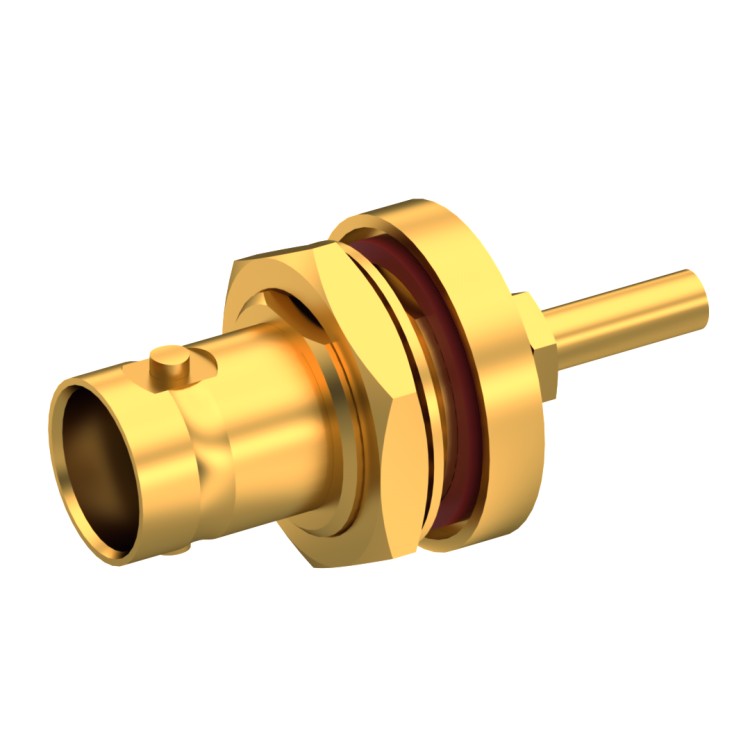 Китайский аналог(замена):6501-1071-005 BNC прямой разъем гнездовой обжимного типа для кабеля 250 D с золотым покрытием, заднее
