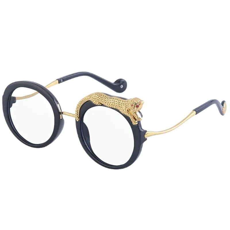 Зеленые круглые очки FELRES с защитой от синего света black gold, 0