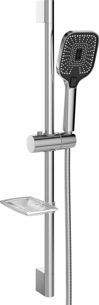 Душевой гарнитур STWORKI Готланд WH628-C хром, глянцевый, 3 режима струи, лейка для душа со шлангом и штангой