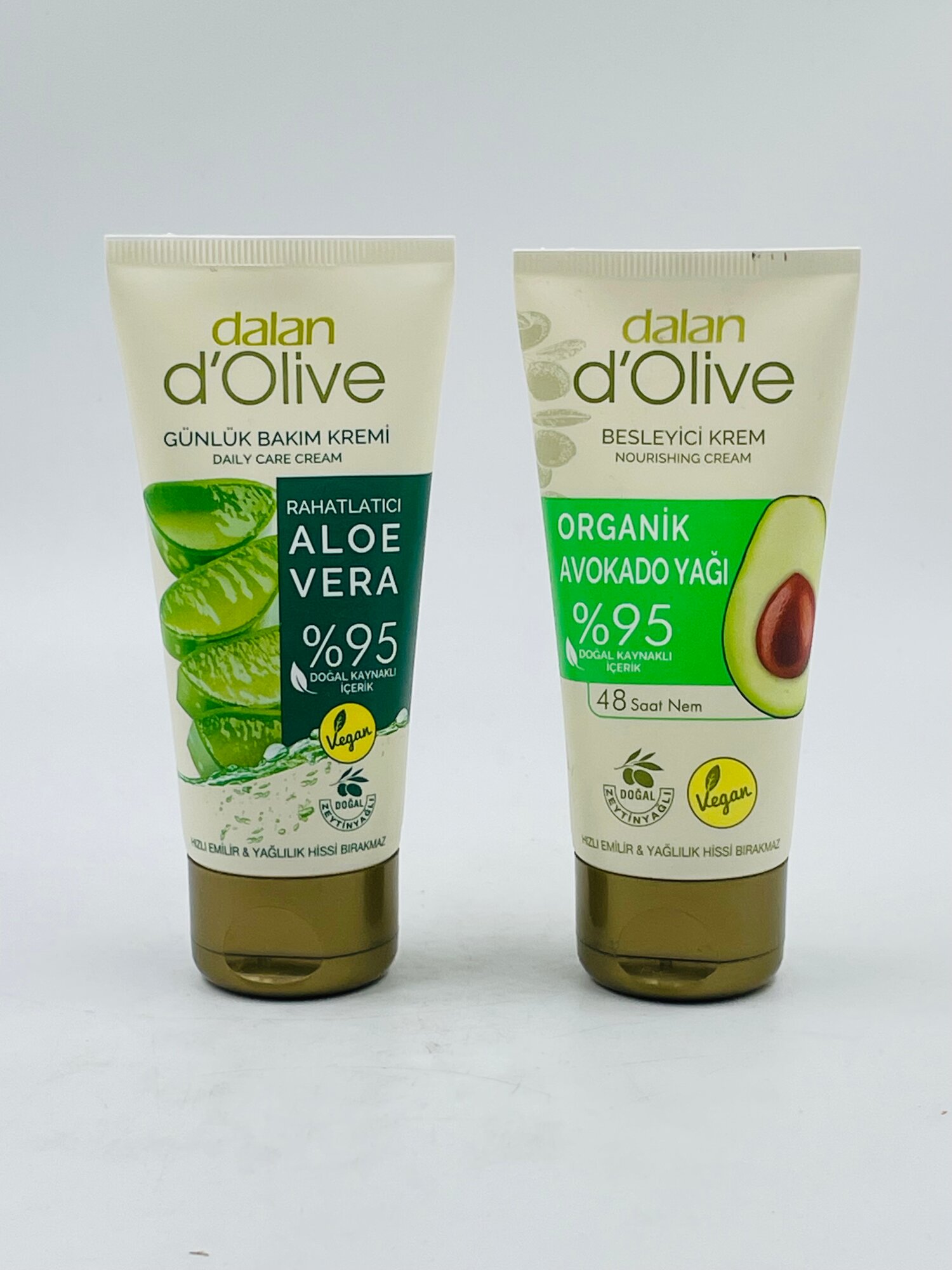 Набор Кремов Dalan Dolive 2 вида по 60 мл: с маслом авокадо и алоэ вера, Турция