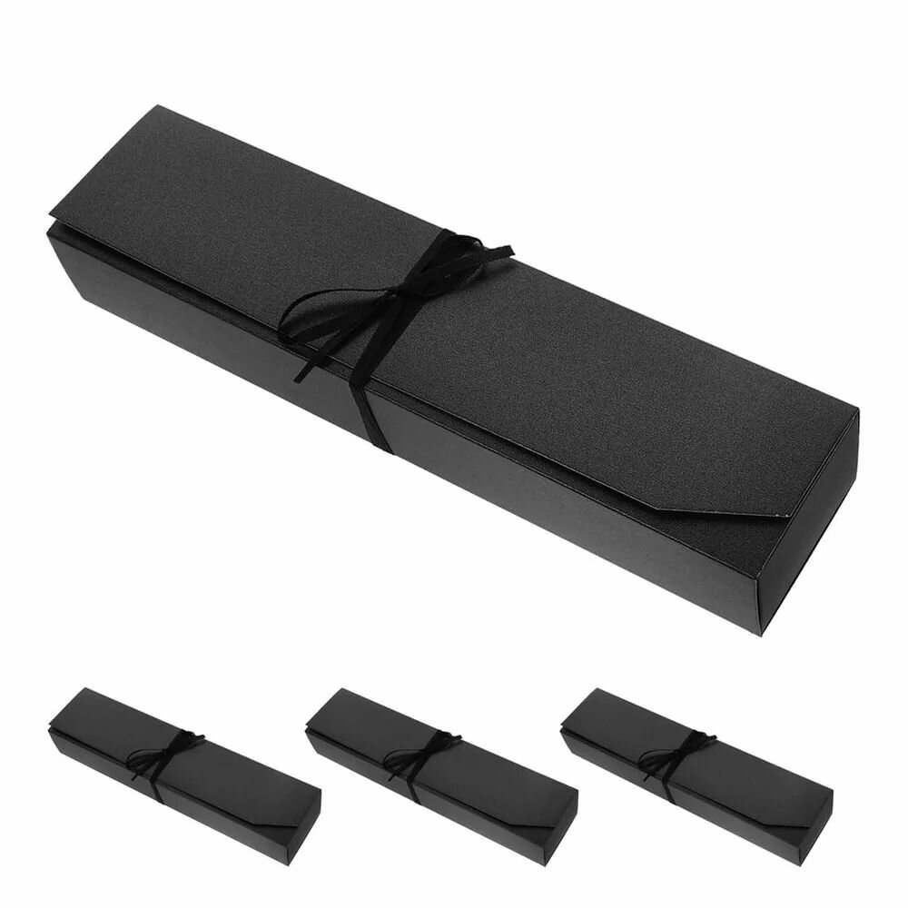 Черная бумажная коробка для 6 шоколадных конфет, набор из 4 штук, для хранения