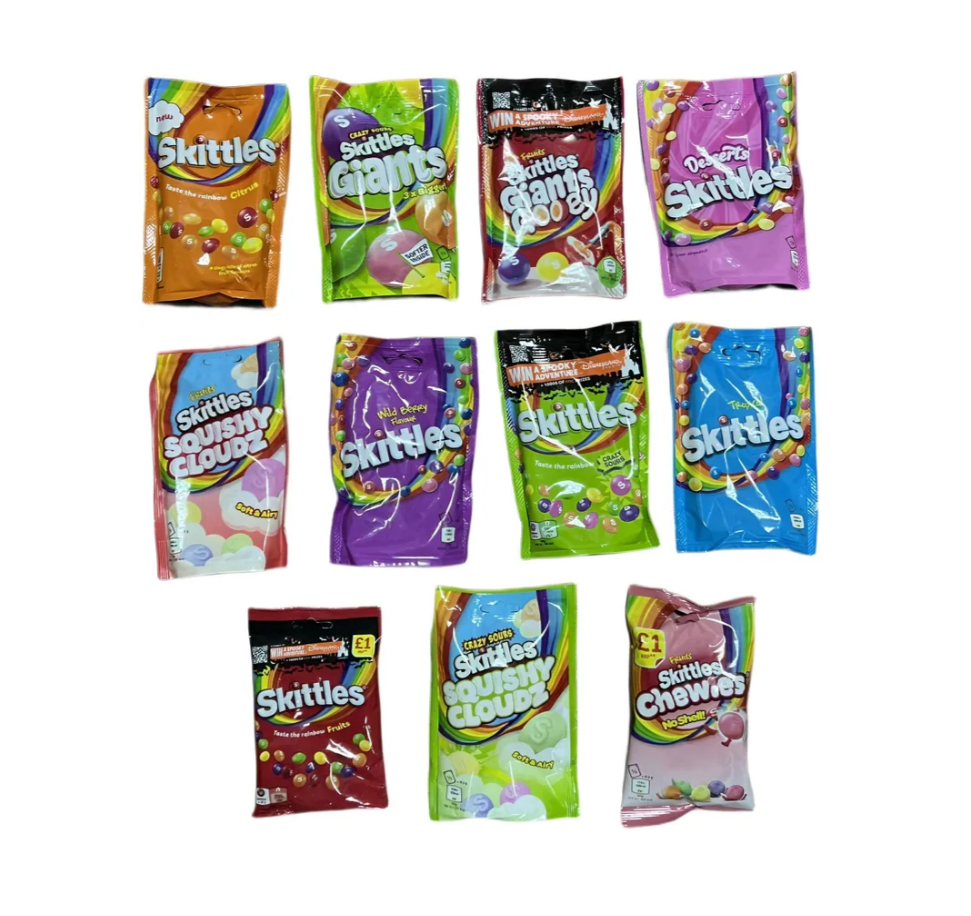 Большой набор жевательных конфет "Skittles", ( 11 уп.), Германия