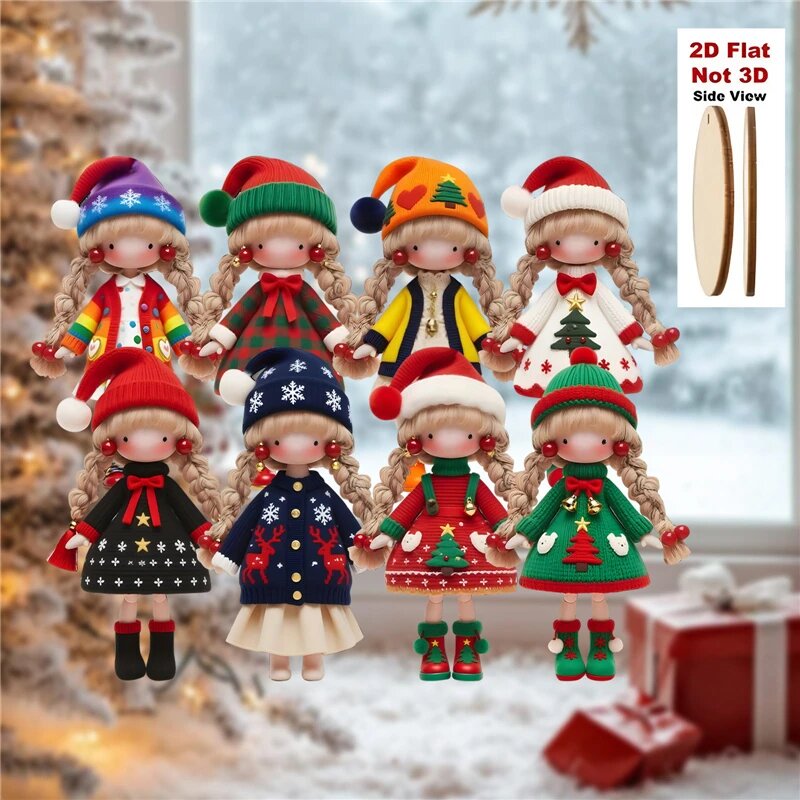 Новогодние куклы на палочке, 8PCS E, цвет 8