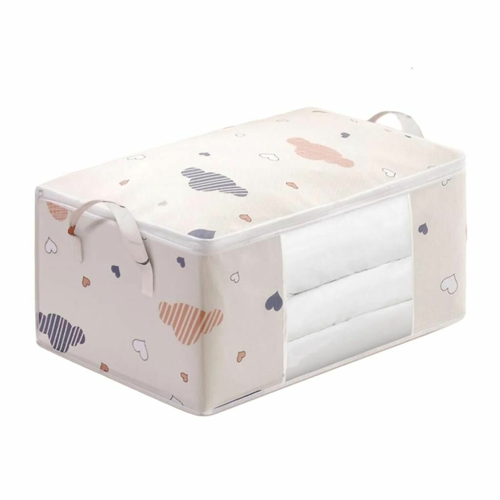 Складная тканевая сумка для хранения одежды и одеял, Пчела белая - L